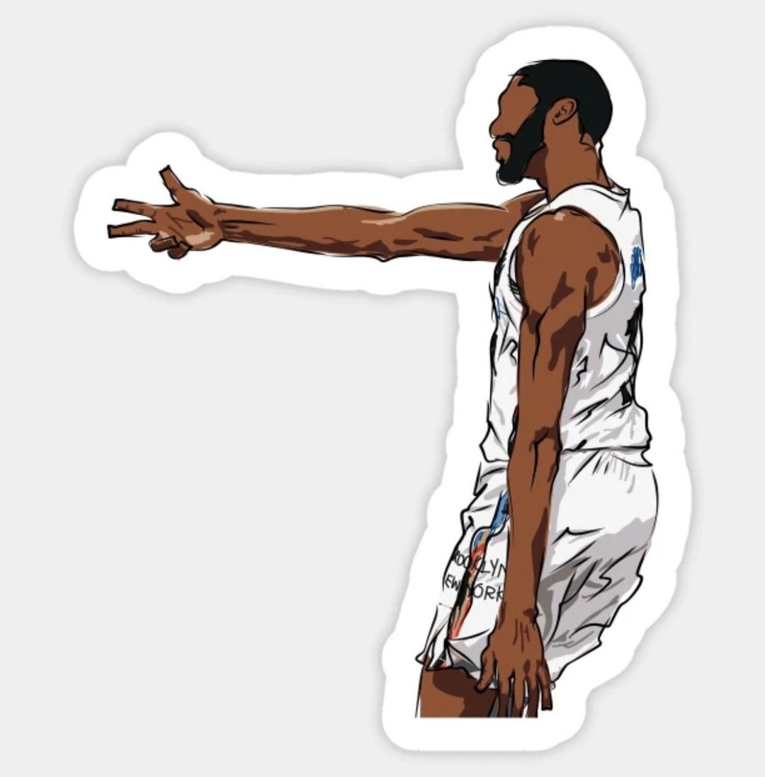 Mikal Bridges 3 Point Celebration Sketch Glossy Sticker - Etsy Canada