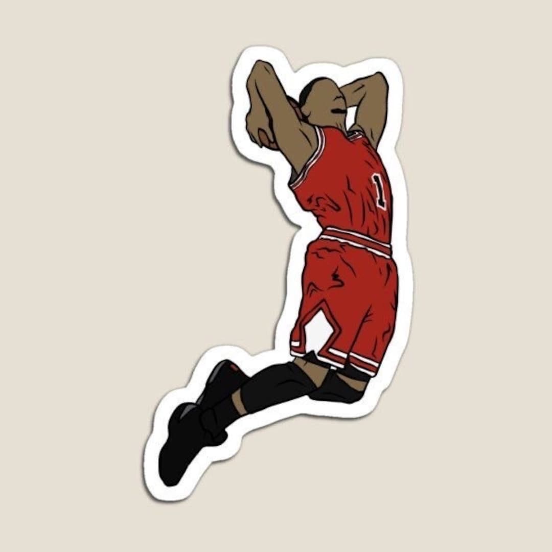 Derrick Rose Slam Dunk Glossy Sticker 3, Water Resistant Laptop and ...