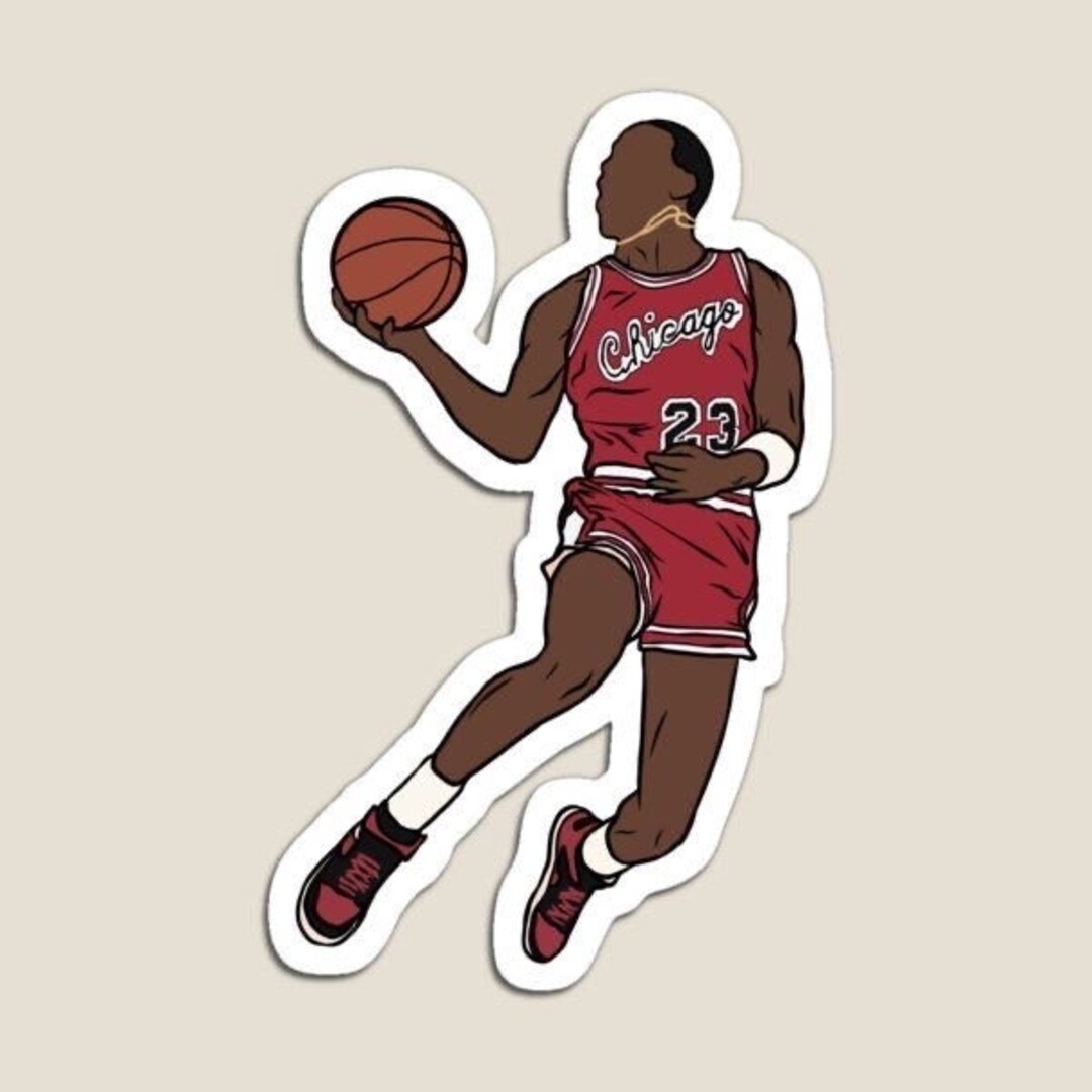 Michael Jordan Dunk Contest Glossy Sticker 3, Water Resistant Laptop ...
