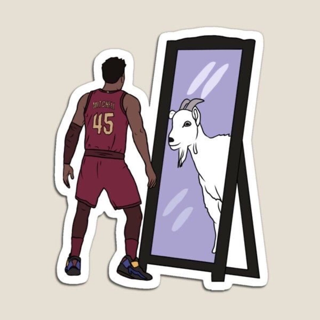 Donovan Mitchell Mirror GOAT Glossy Sticker 3, Water Resistant Laptop ...