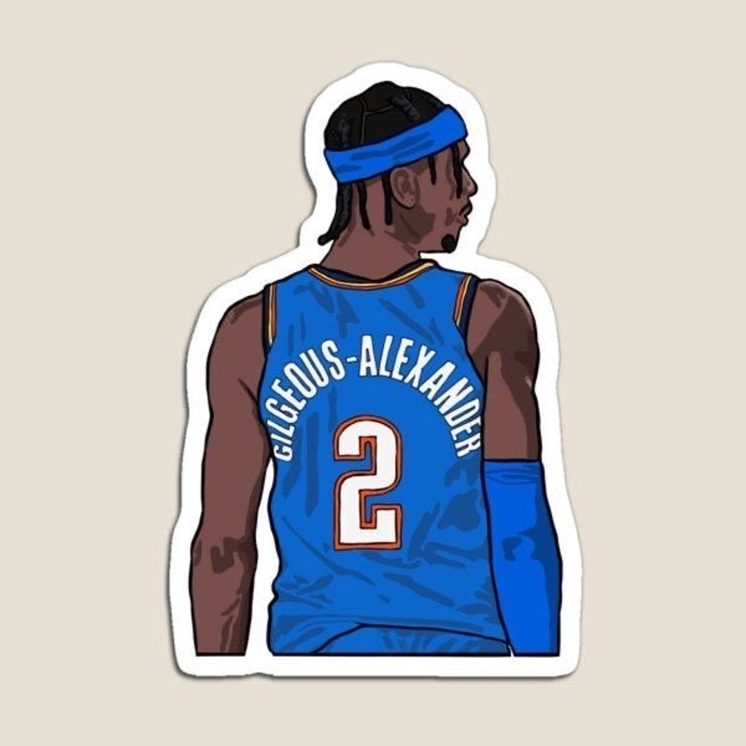 Shai Gilgeous-alexander Back-to Glossy Sticker 3, Water Resistant ...
