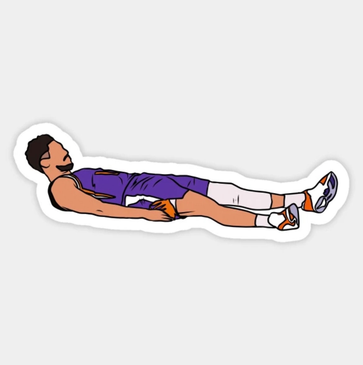 Devin Booker Laying Down Celebration Glossy Sticker 3 Water - Etsy