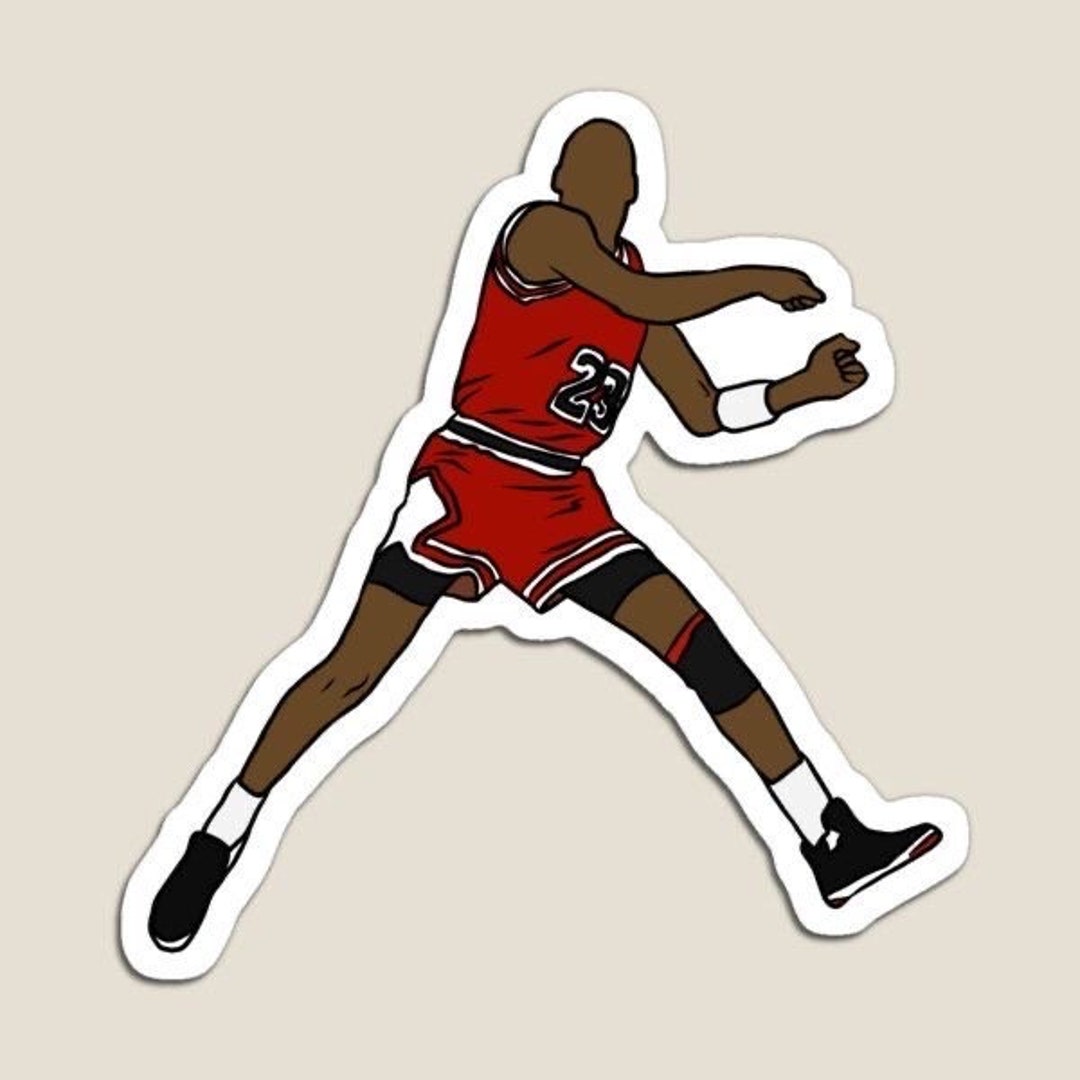 Michael Jordan Game Winner Celebration Glossy Sticker 3 - Etsy