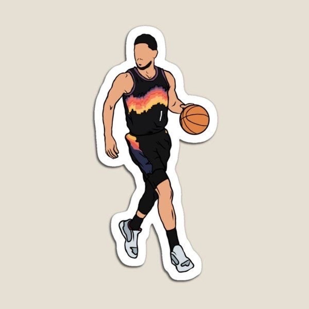 Devin Booker Dribbling Glossy Sticker 3, Water Resistant Laptop and ...