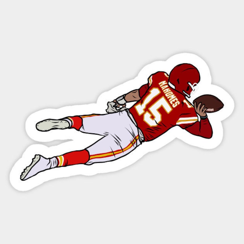 Patrick Mahomes II Sidearm Throw Glossy Sticker 3, Water Resistant ...
