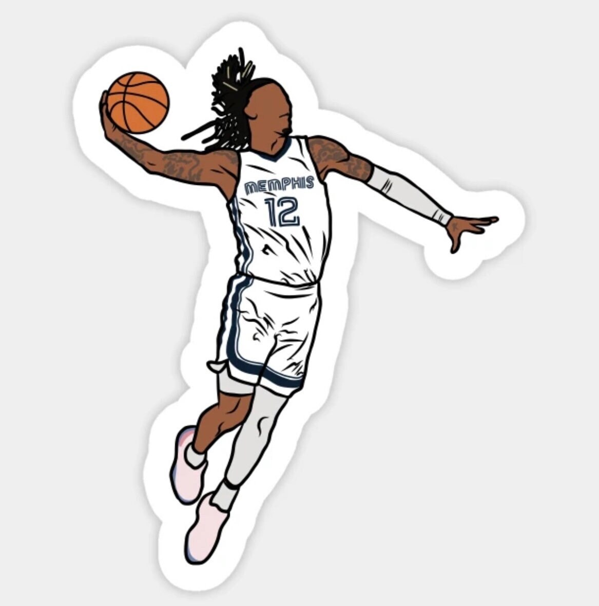 Ja Morant Dunk Glossy Sticker 3 Water Resistant Laptop and - Etsy