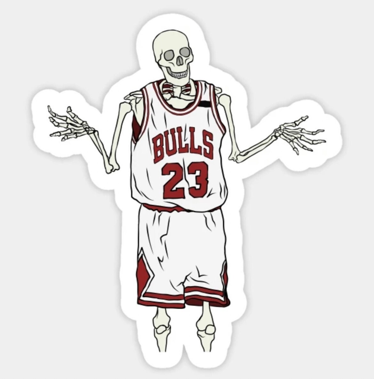 Michael Jordan Skeleton Shrug Glossy Sticker 3 Water - Etsy