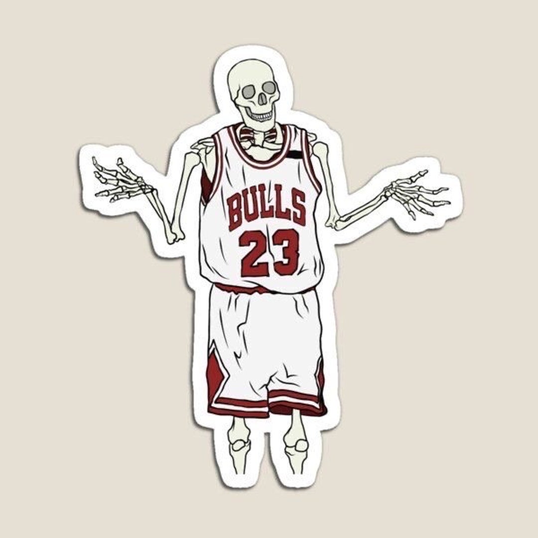 Michael Jordan Skeleton Shrug Glossy Sticker 3, Water Resistant Laptop ...