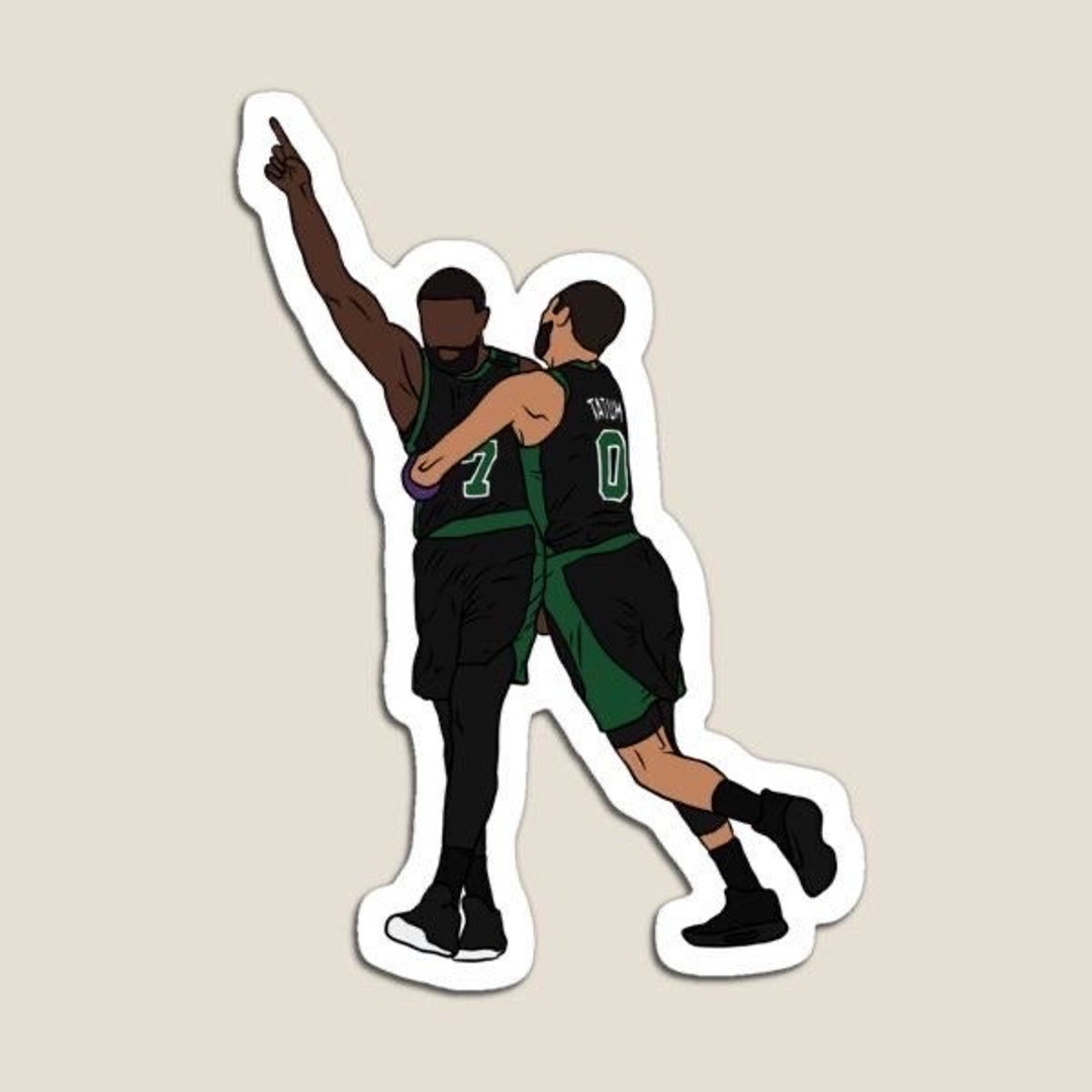 Jaylen Brown & Jayson Tatum Celebration Boston Glossy Sticker 3, Water ...