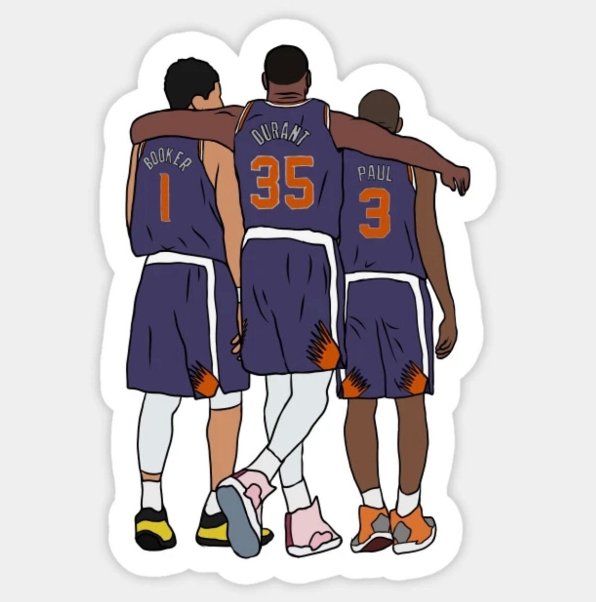 Devin Booker Kevin Durant Chris Paul Glossy Sticker 3 - Etsy