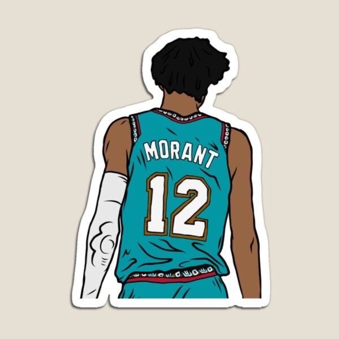 Ja Morant Back-to Glossy Sticker 3, Water Resistant Laptop and Phone ...
