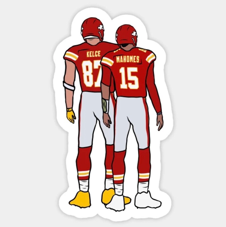 Travis Kelce & Patrick Mahomes Back-to Glossy Sticker 3 - Etsy