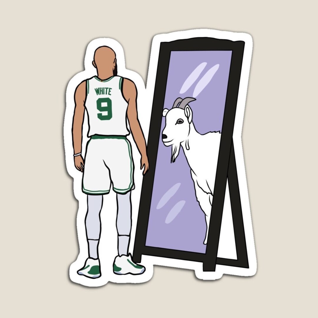 Derrick White Mirror GOAT Glossy Sticker 3, Water Resistant Laptop and ...