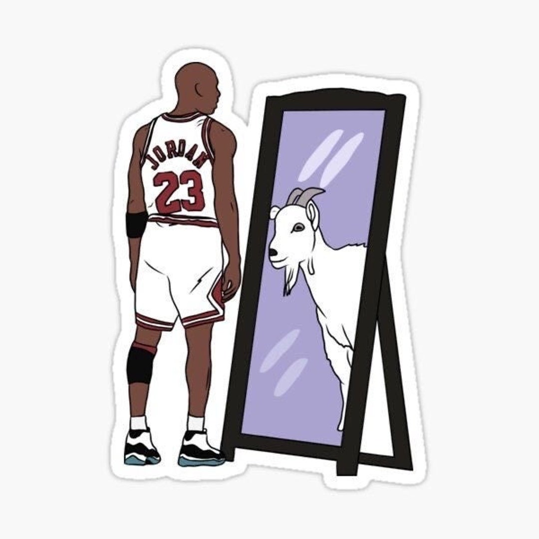 Michael Jordan Mirror GOAT Glossy Sticker 3, Water Resistant Laptop and ...