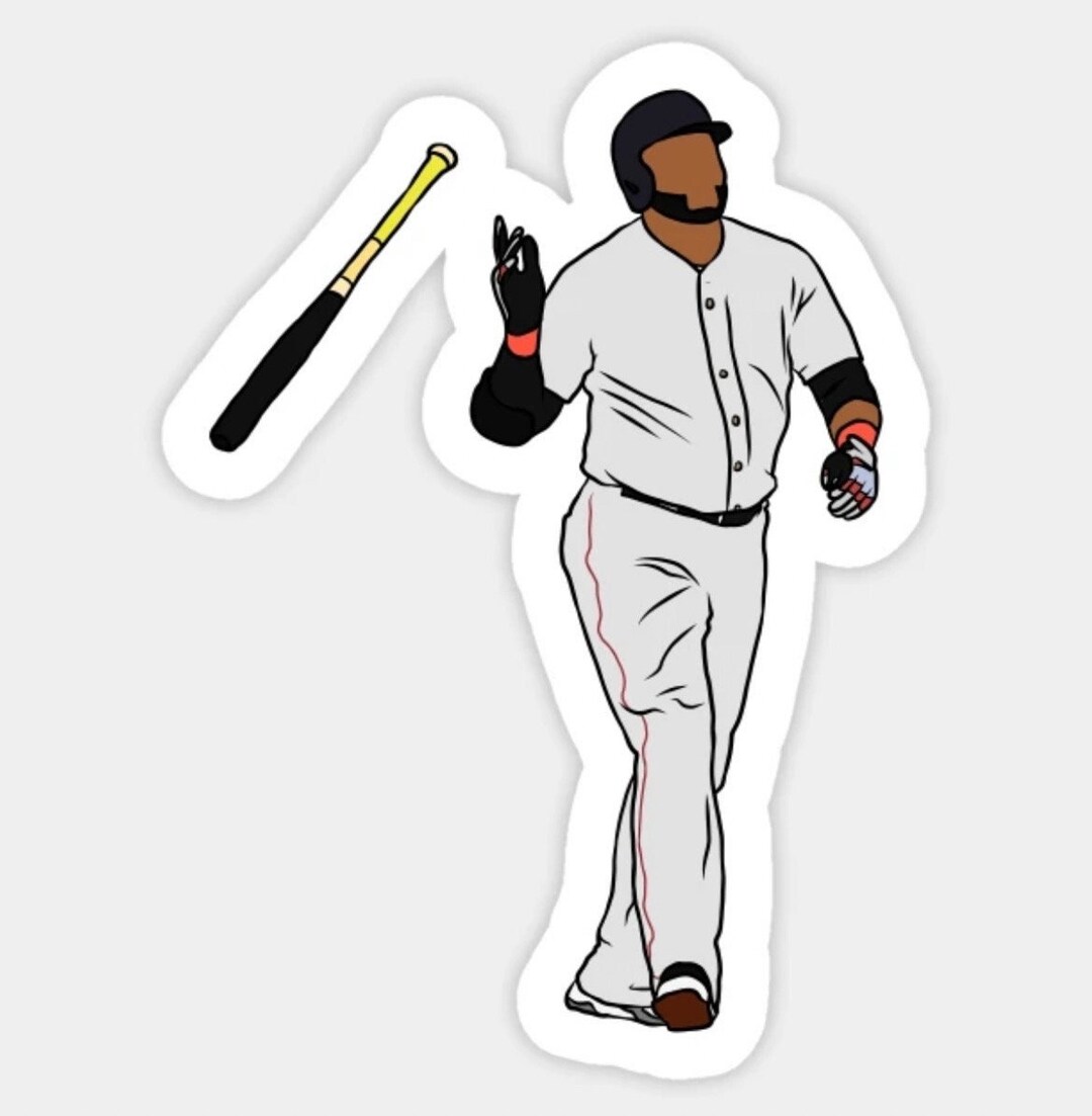 David Ortiz Big Papi Bat Flip Glossy Sticker 3, Water Resistant Laptop and Phone Decal - Etsy