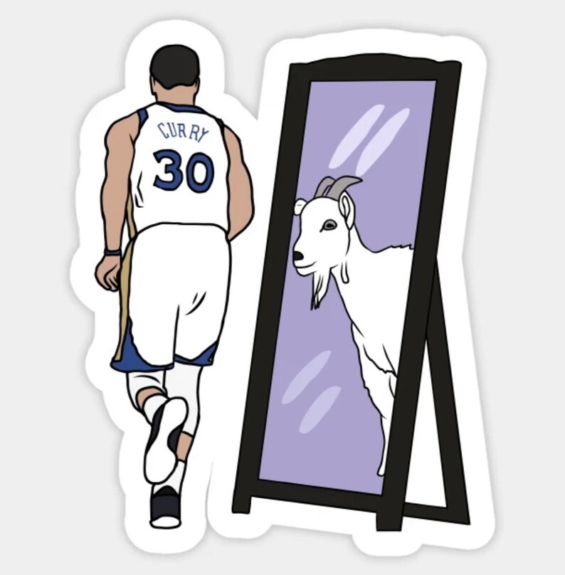 Steph Curry Mirror GOAT Glossy Sticker 3 Water Resistant - Etsy