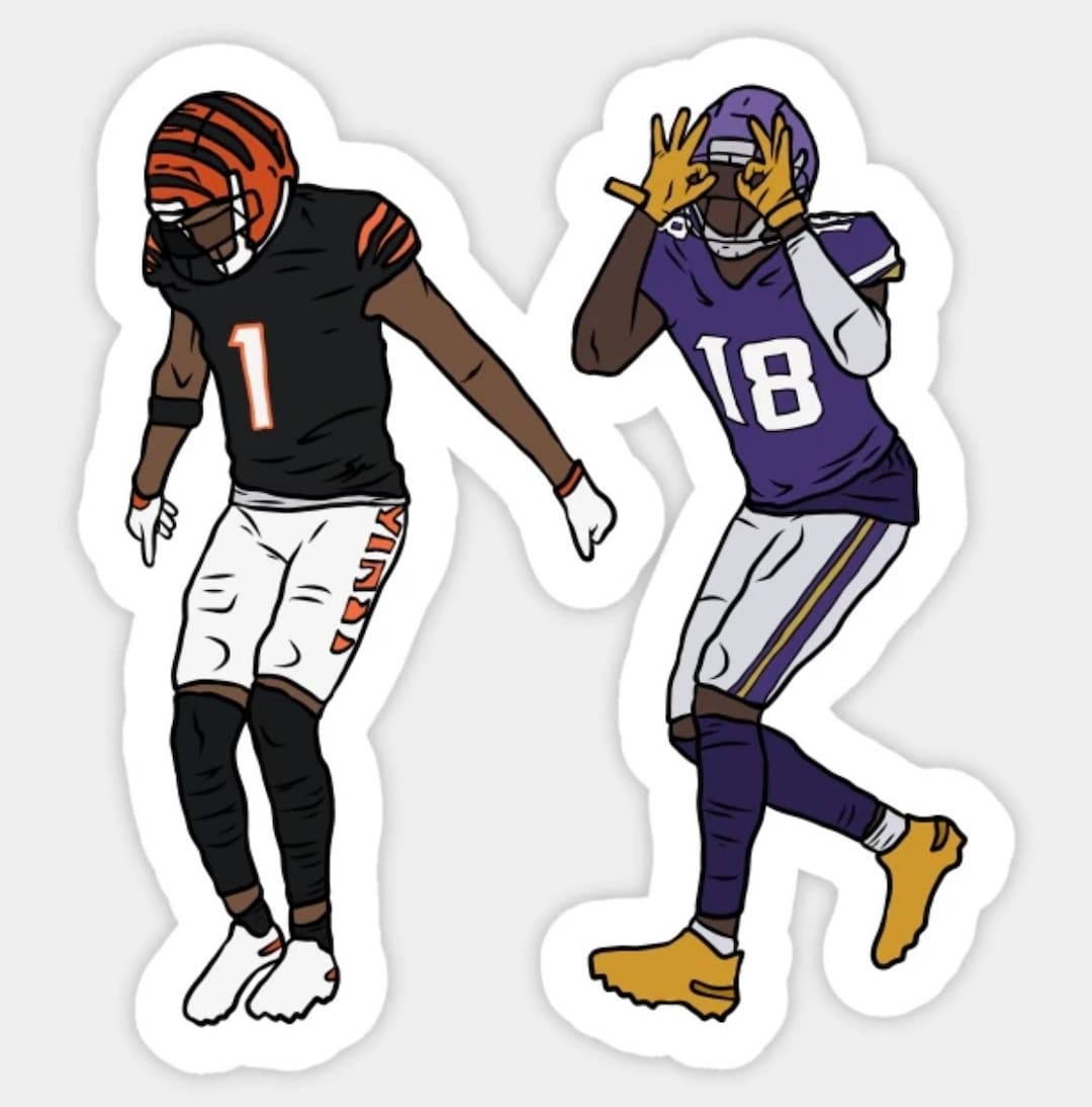Jamarr Chase and Justin Jefferson Griddy Glossy Sticker 3, Water ...