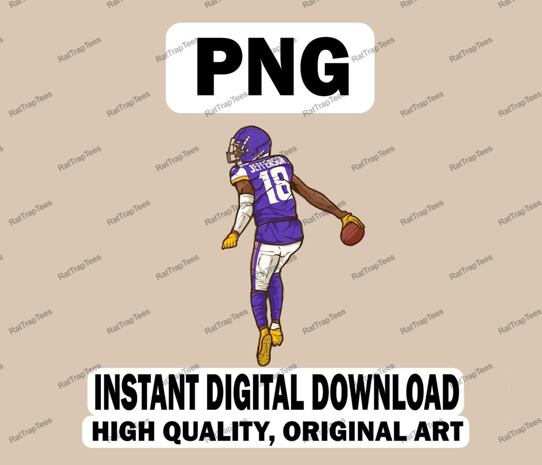 Justin Jefferson Griddy Cartoon PNG File high Quality, Digital Download ...