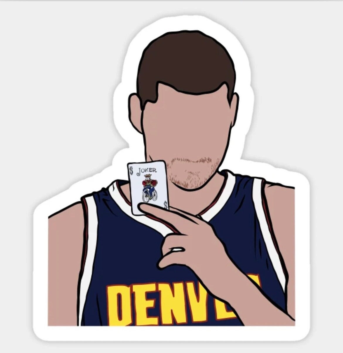 Nikola Jokic Joker Card Glossy Sticker 3, Water Resistant Laptop and ...