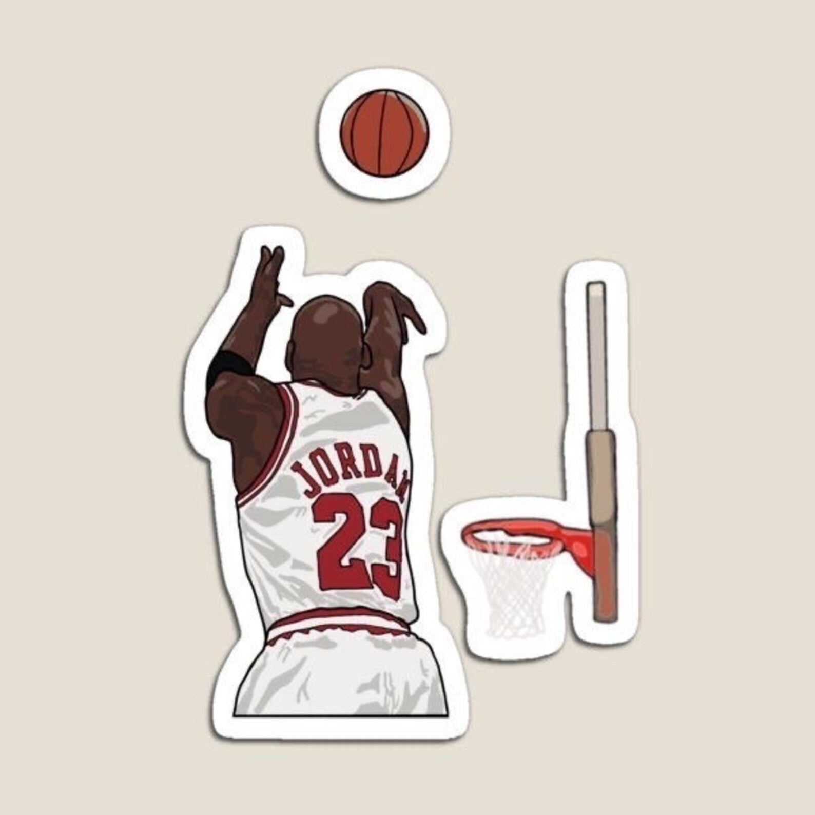 Michael Jordan Jump Shot Glossy Sticker 3, Water Resistant Laptop and ...