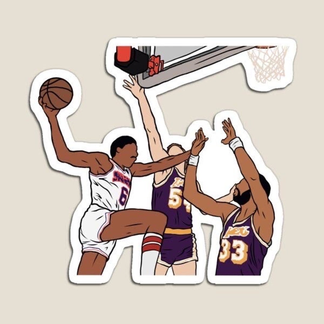 Julius Erving Iconic Reverse Layup Glossy Sticker 3 Water - Etsy