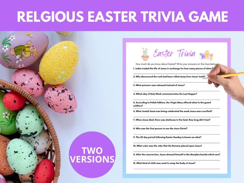 Religious Easter Trivia Game, Bible Trivia Game, Church Easter Activity ...