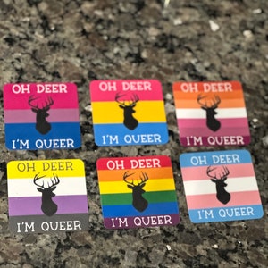 Oh Deer, I’m Queer Sticker Pack - Choose Your Pride! - Etsy