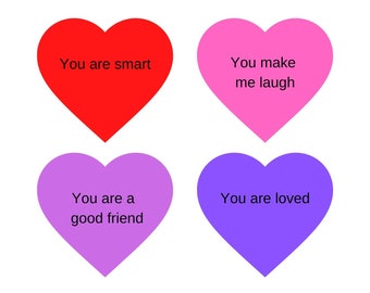 Printable Affirmation Hearts for Valentine's Day Featuring God's Love ...