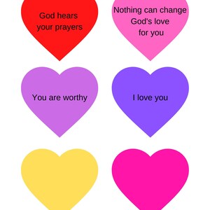 Printable Affirmation Hearts for Valentine's Day Featuring God's Love ...