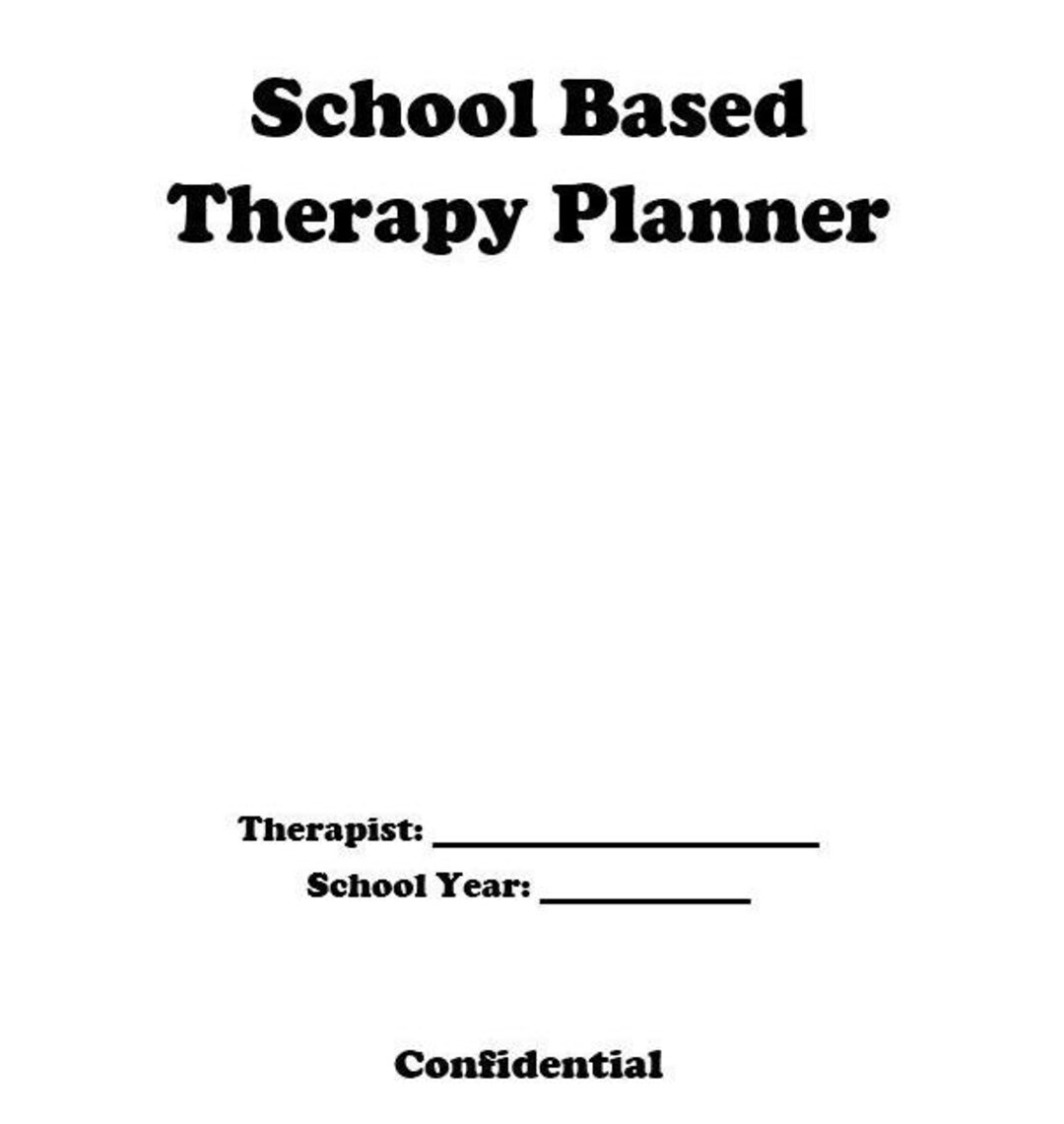Blank School Based Therapy Planner/documentation Organizer - Etsy