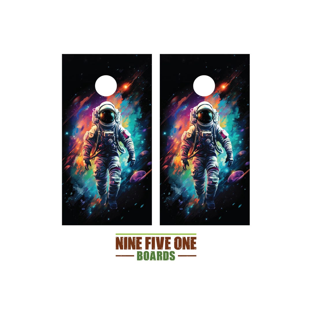 Astronaut Cornhole Board Vinyl Wrap Cornhole Boards Decals Cornhole ...