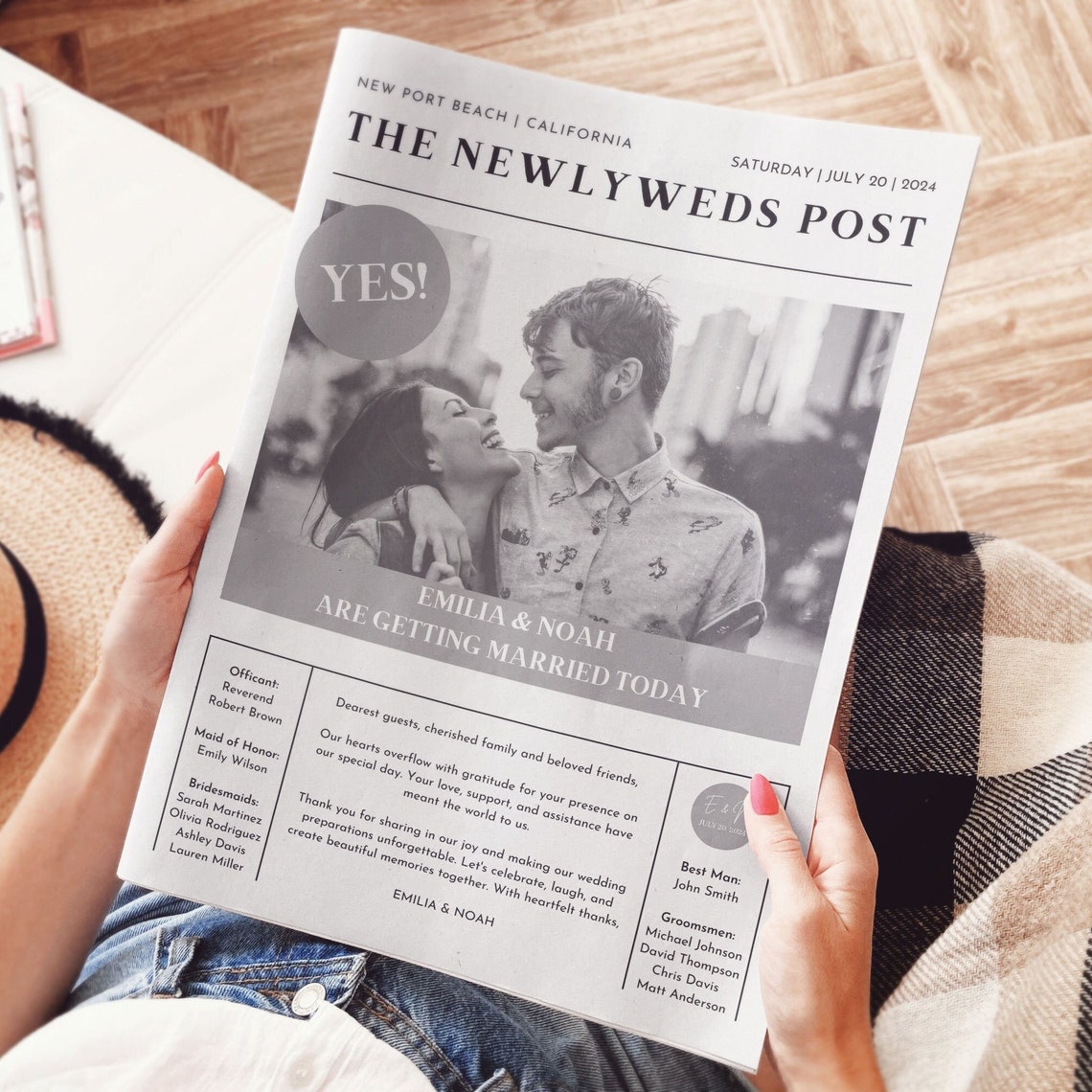 Wedding Newspaper Template Newspaper Wedding Program Editable - Etsy