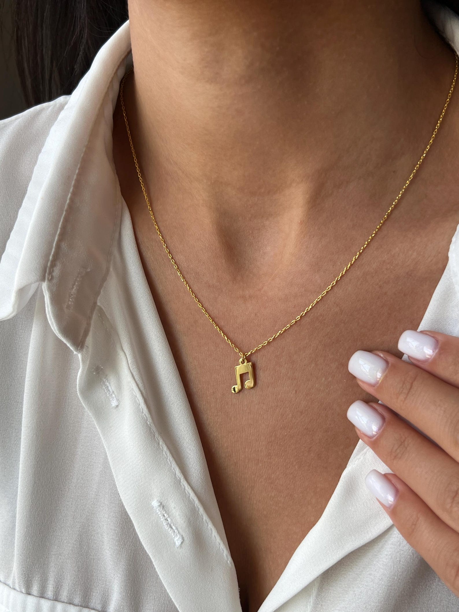 14K Gold Plated Music Note Necklace: Minimalist Jewelry Gift - Etsy