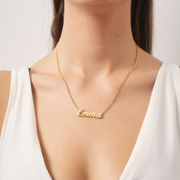 Name Plate Necklace - Etsy