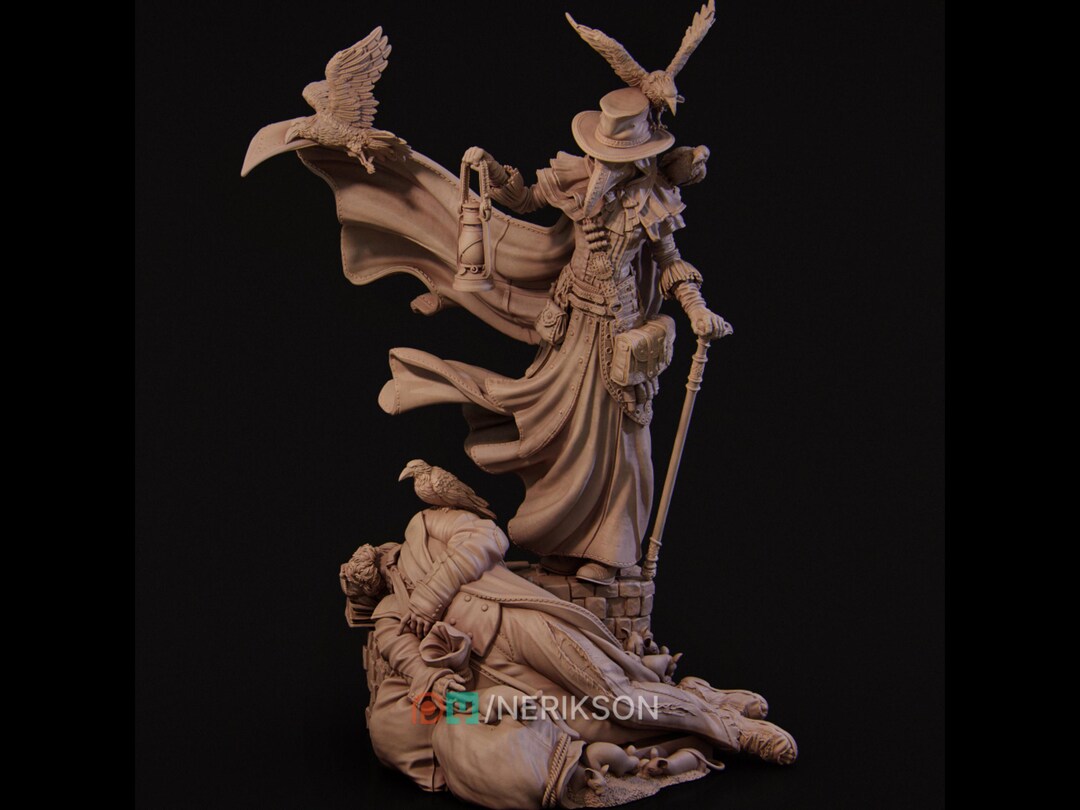 Plague Doctor Figure - 32mm 75mm 140mm Scale Figures - Nerikson - Resin ...