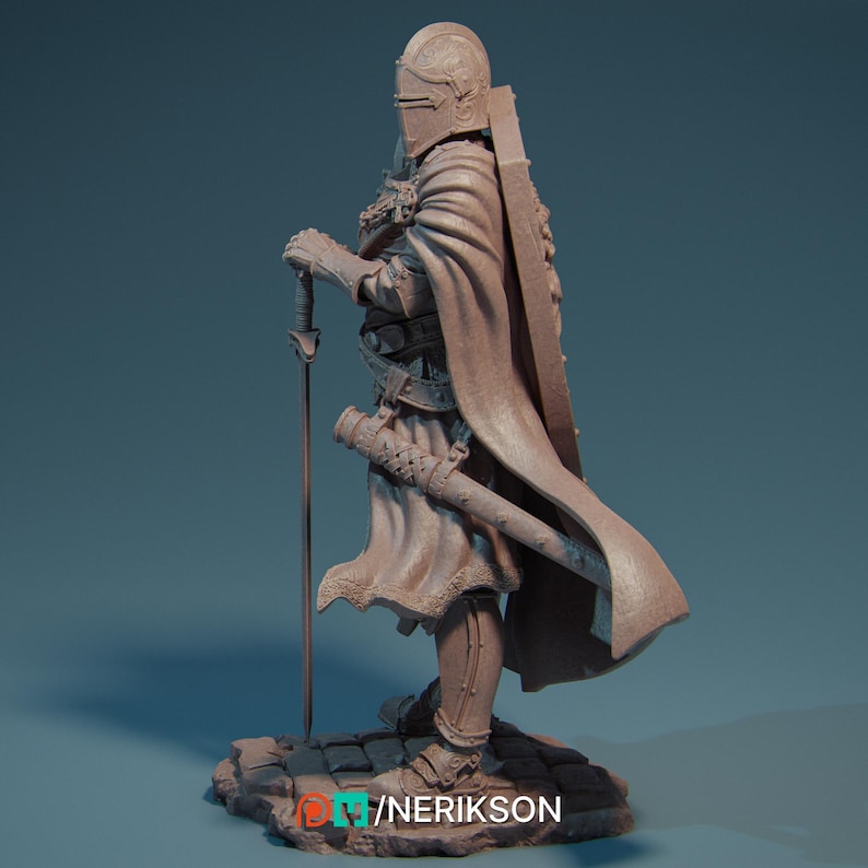 Human Knight Figure - Ivanhoe - 32mm 75mm Scale Unpainted Resin Mini ...