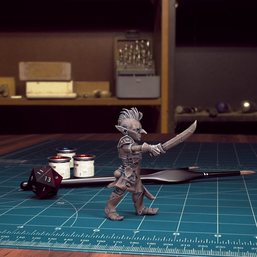 Goblin Fighters - 32mm Scale Miniatures - Resin 3D Printed D&D Figures ...