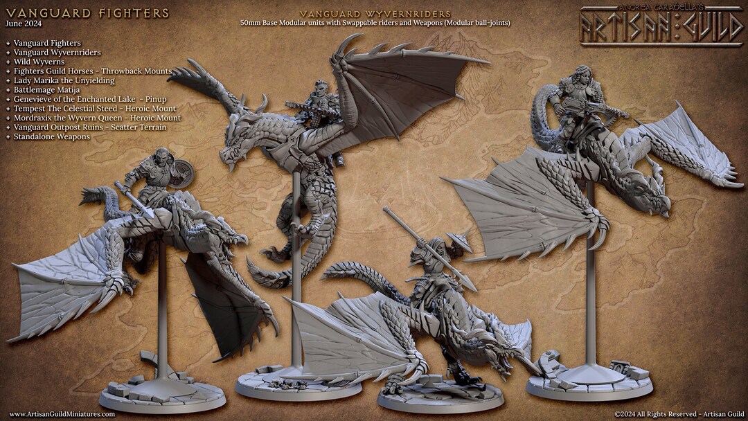 Vanguard Wyvernriders - 32mm Heroic Scale - Artisan Guild - TTRPG ...