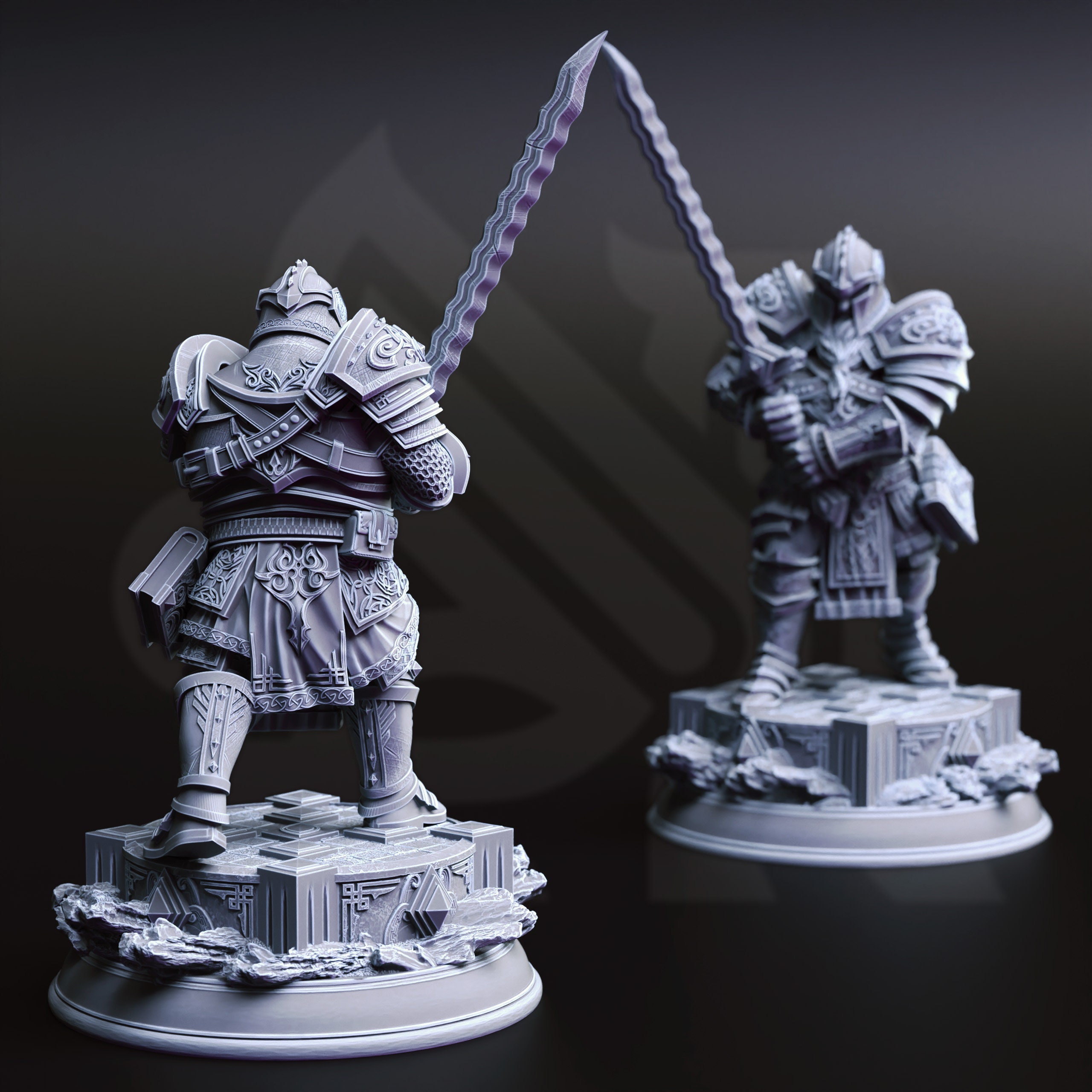 Kharmir Kilrak Dwarf Fighter 32mm Scale Miniature TTRPG Minis DM Stash ...