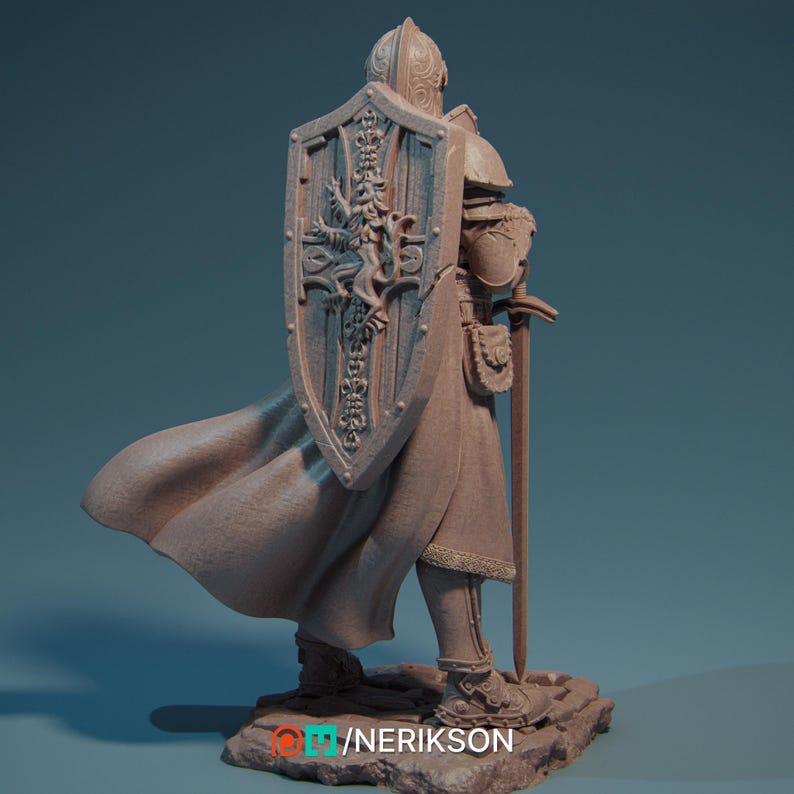 Human Knight Figure - Ivanhoe - 32mm 75mm Scale Unpainted Resin Mini ...