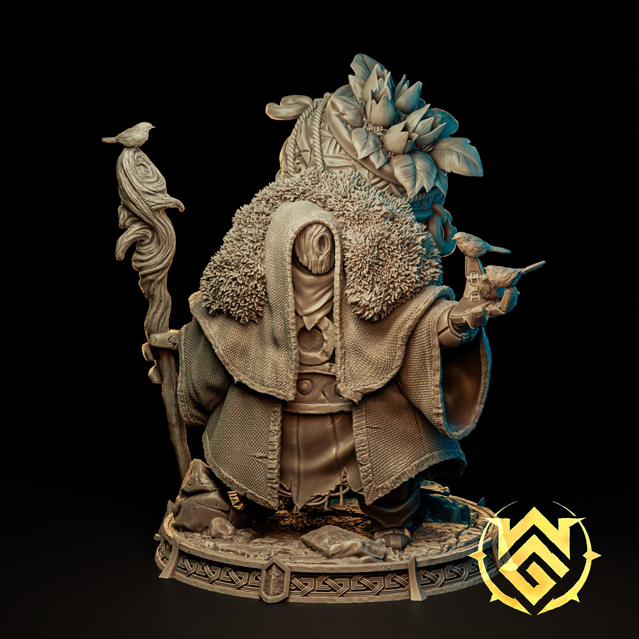Bog Druid - Halfling Druid Miniature - 28mm/32mm/75mm/150mm Scale ...