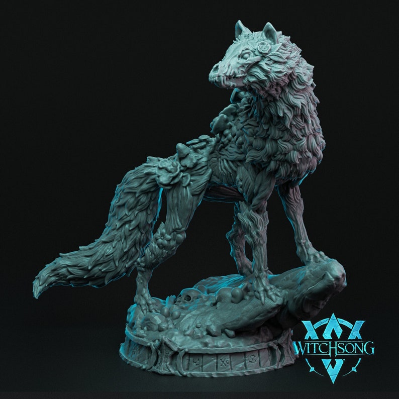 Large Undead Wolf - Lyks, Hades Howl - Witchsong Miniatures - 3D ...