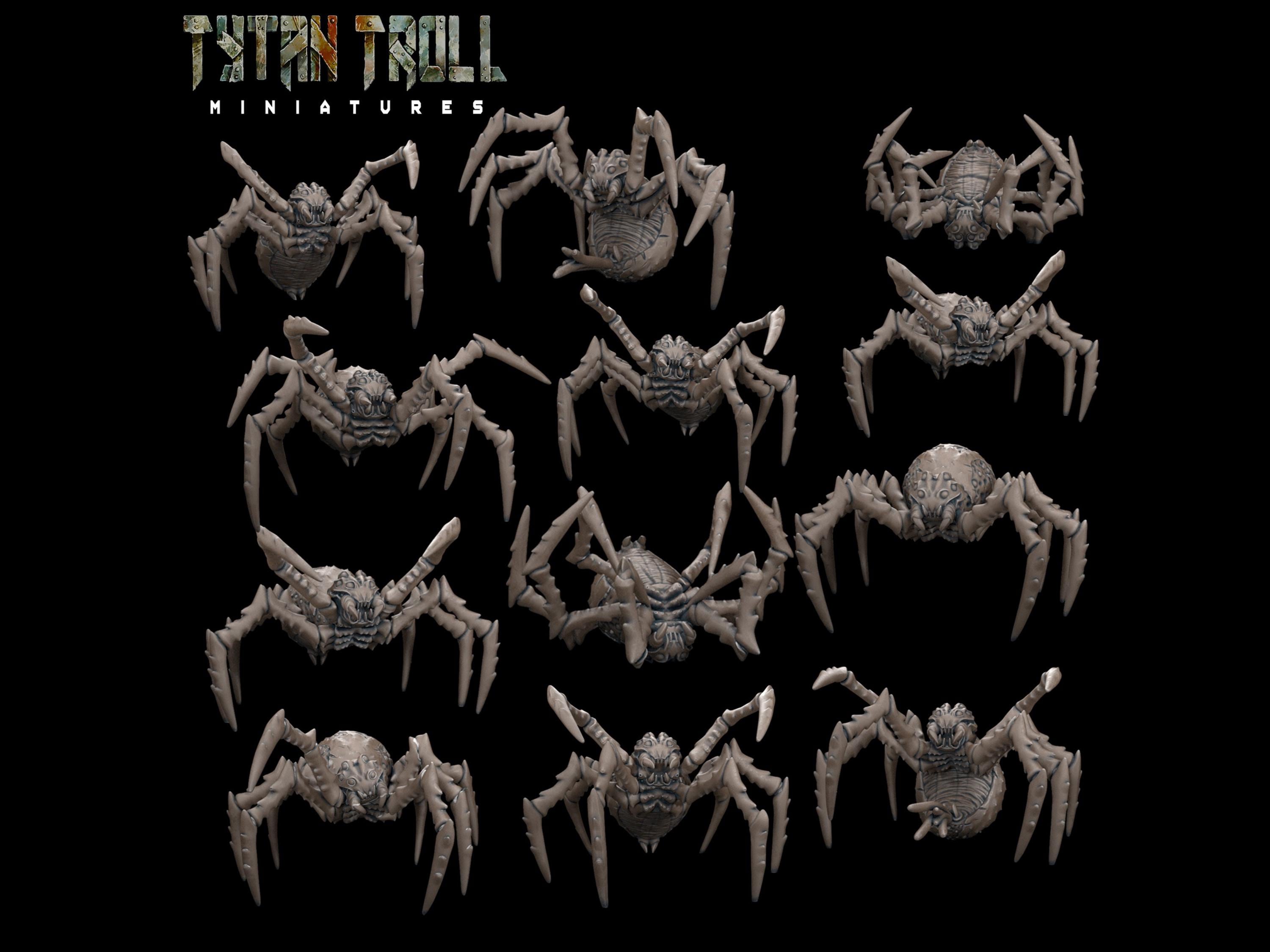 Giant Spiders - Set of 12 Figures - 28mm/32mm Scale Unpainted Resin ...