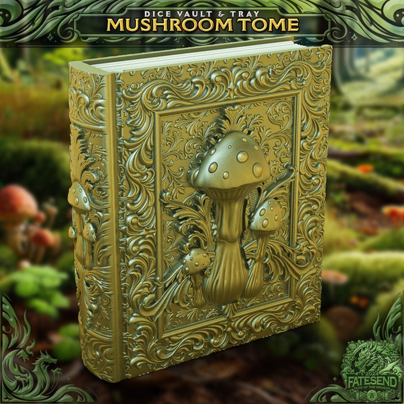 Mushroom Tome Dice Tray - Portable Dice Storage - Designed by Fatesend ...