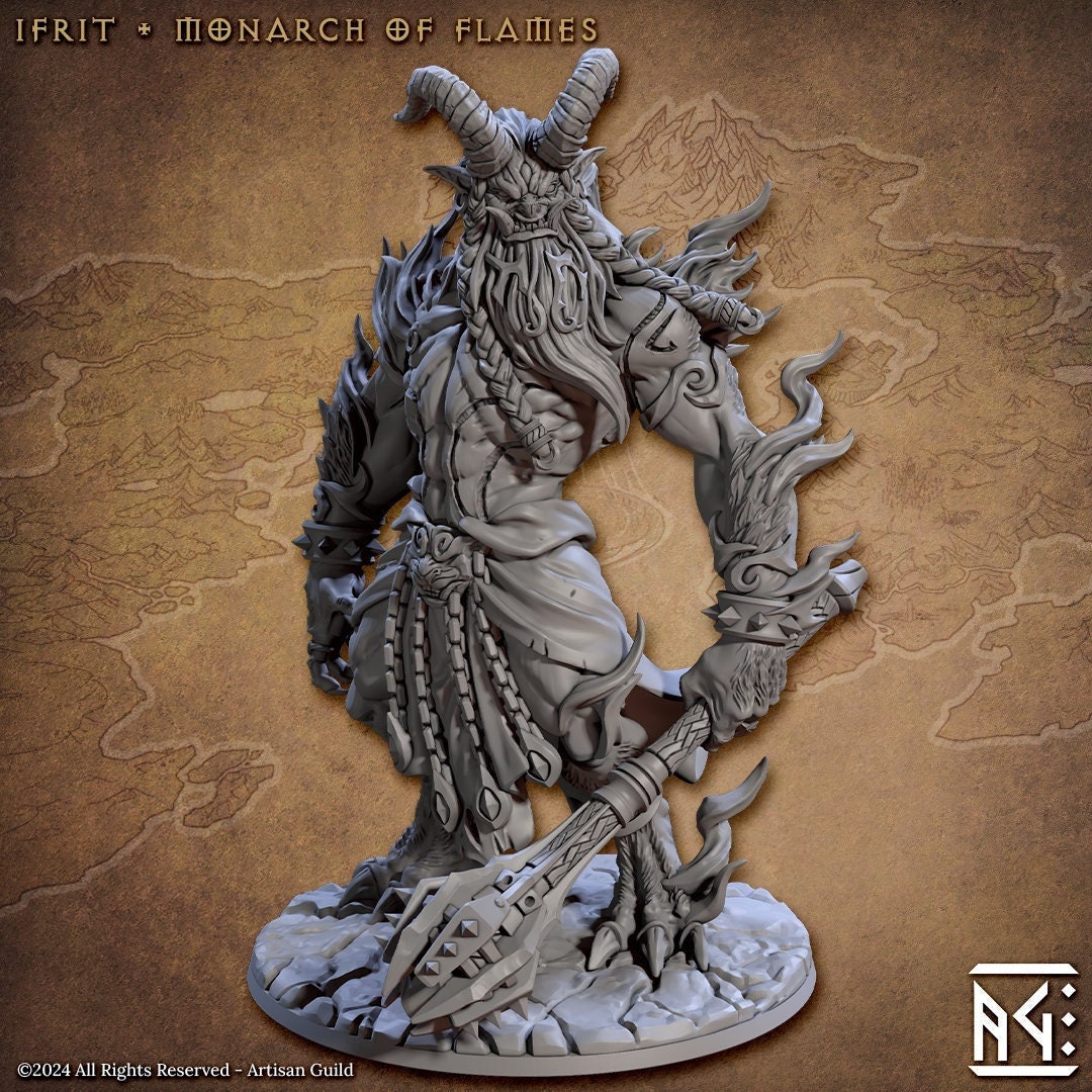 Ifrit, Monarch of Flames - 32mm Heroic Scale Minis - Artisan Guild ...