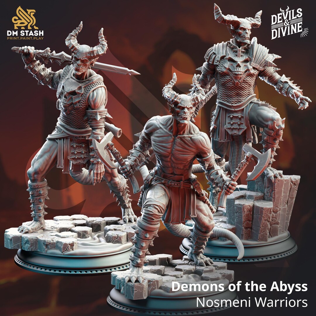 Nosmeni Warrior Figures - Demons of the Abyss - 32mm 75mm Scale ...
