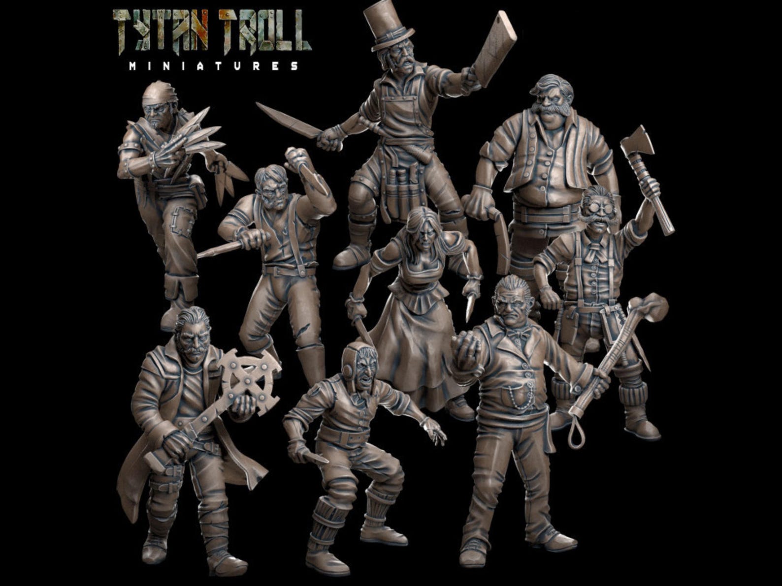 Bandit Pack 2 - Set of 9 Figures- 28mm/32mm Scale Unpainted Resin ...