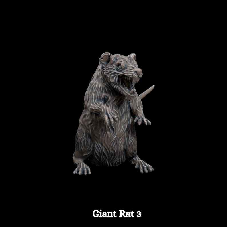 Giant Rats - Set of 8 Figures - 28mm/32mm Scale Unpainted Resin ...