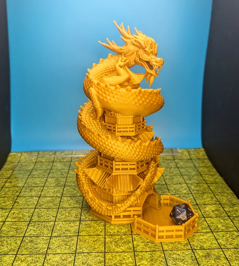 Year of the Dragon Dice Tower - Designed by Fatesend - 3D Printed in ...