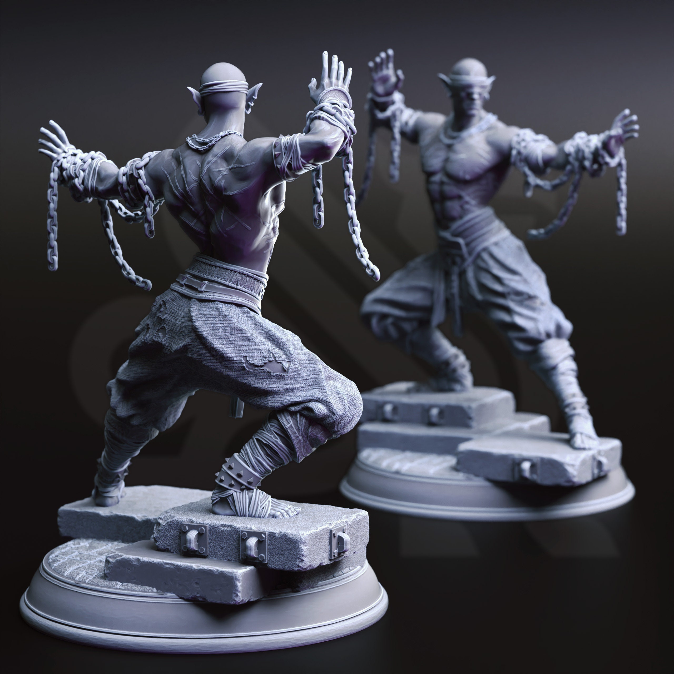 Uxas Vergos - Drow Monk - 32mm Scale Miniature - TTRPG Minis - DM Stash ...